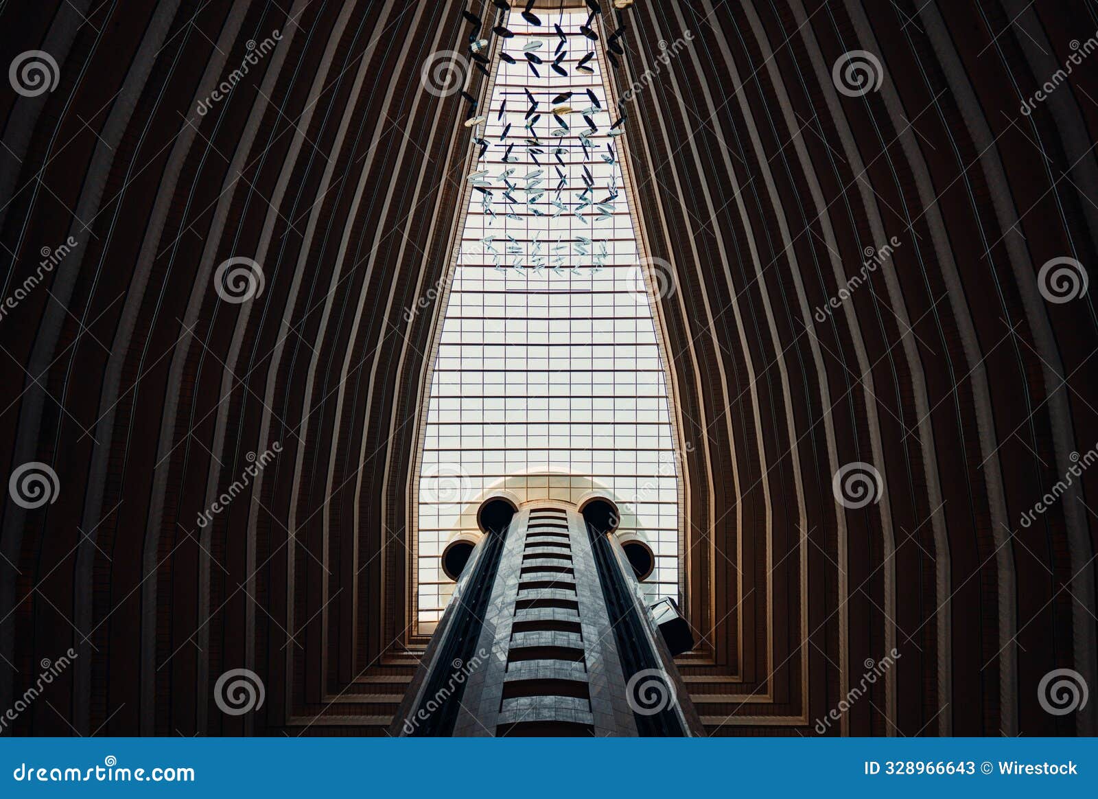 A Modern Architectural Interior of a High-rise Building with a View ...