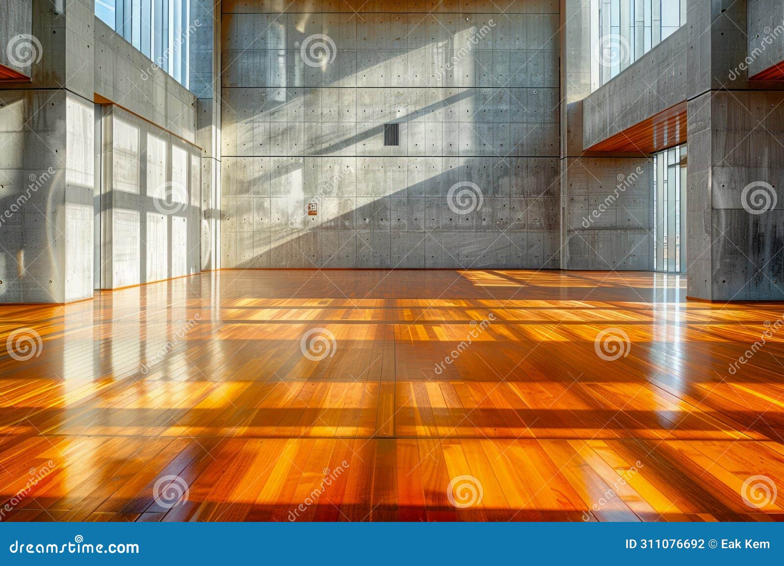 Modern Architectural Interior with Sunlight Casting Shadows through ...