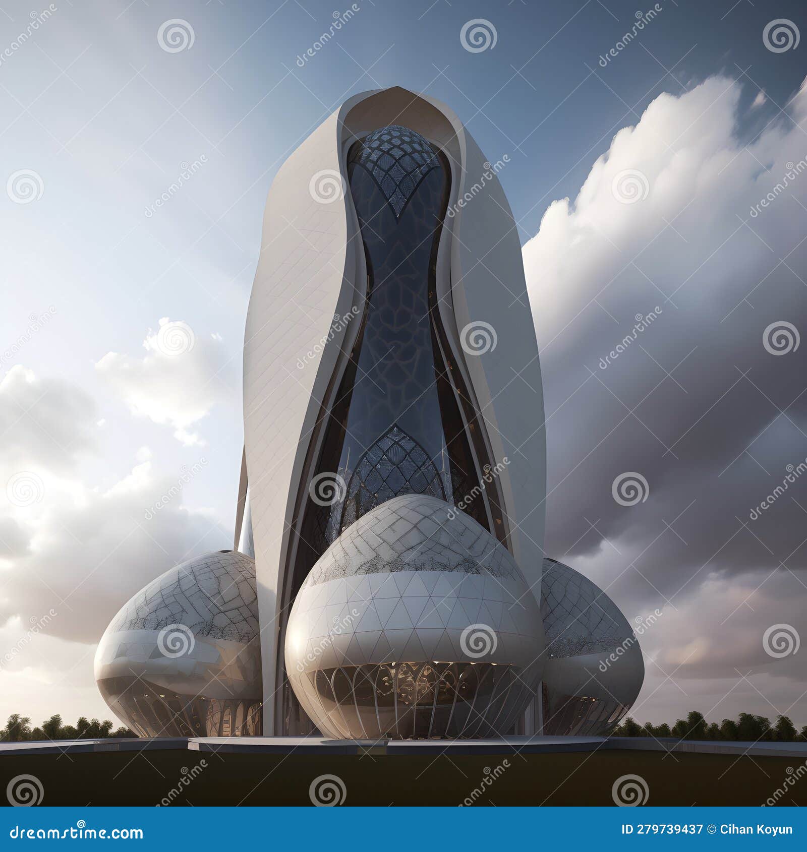 Modern Architectural Marvel, 3d Render of a Building Against a Blue Sky ...