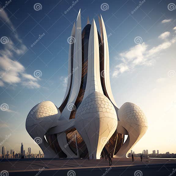 Modern Architectural Marvel, 3d Render of a Building Against a Blue Sky ...