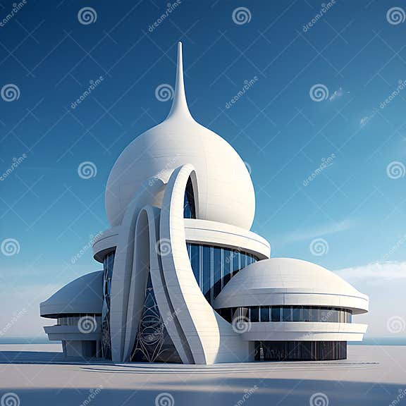 Modern Architectural Marvel, 3d Render of a Building Against a Blue Sky ...