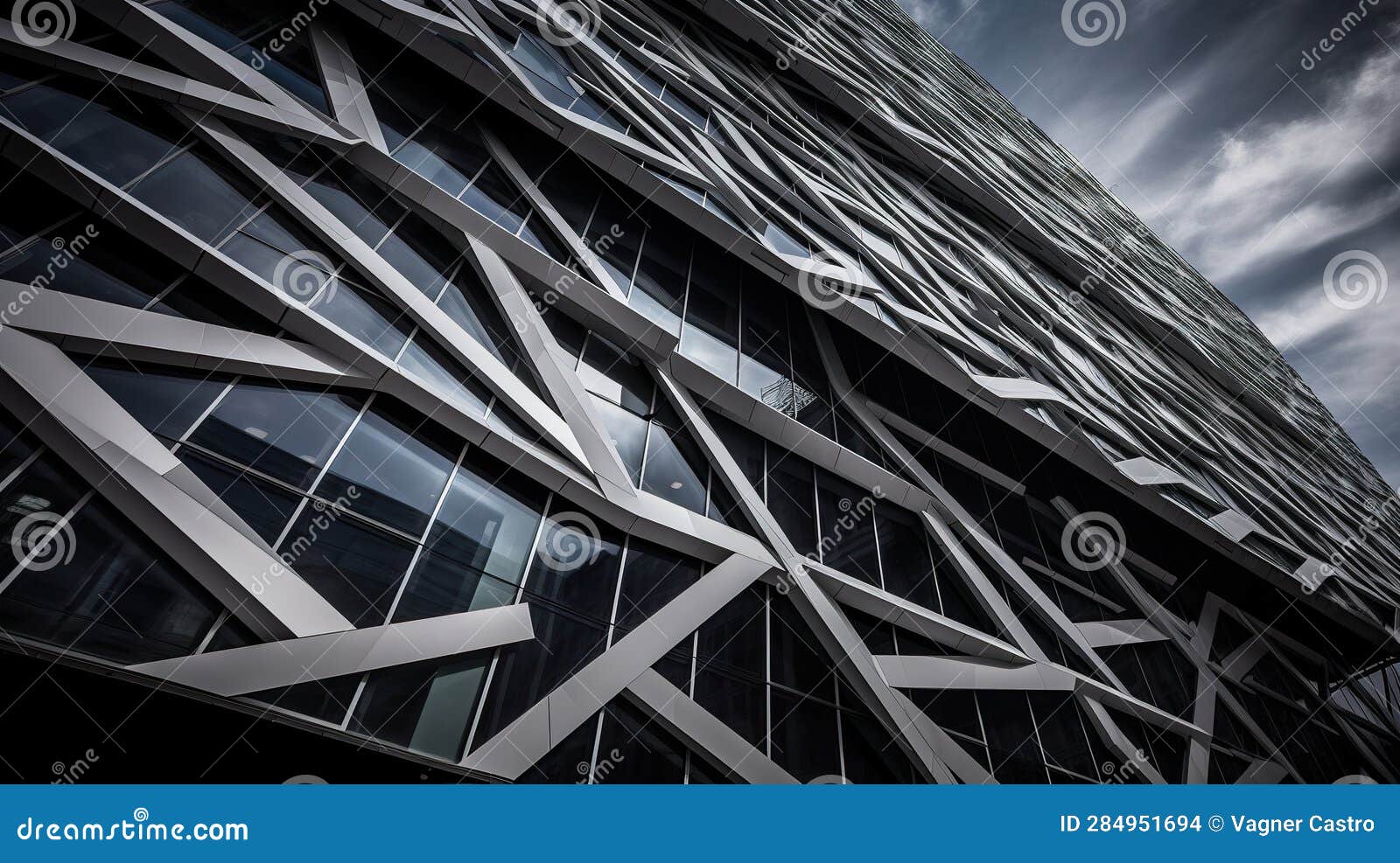 Modern Architectural Marvel Illustration in Geometric Building Patterns ...