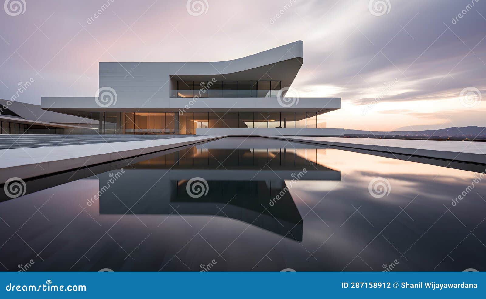 Modern Architectural Marvel: Sharp Angles and Reflection Pools ...