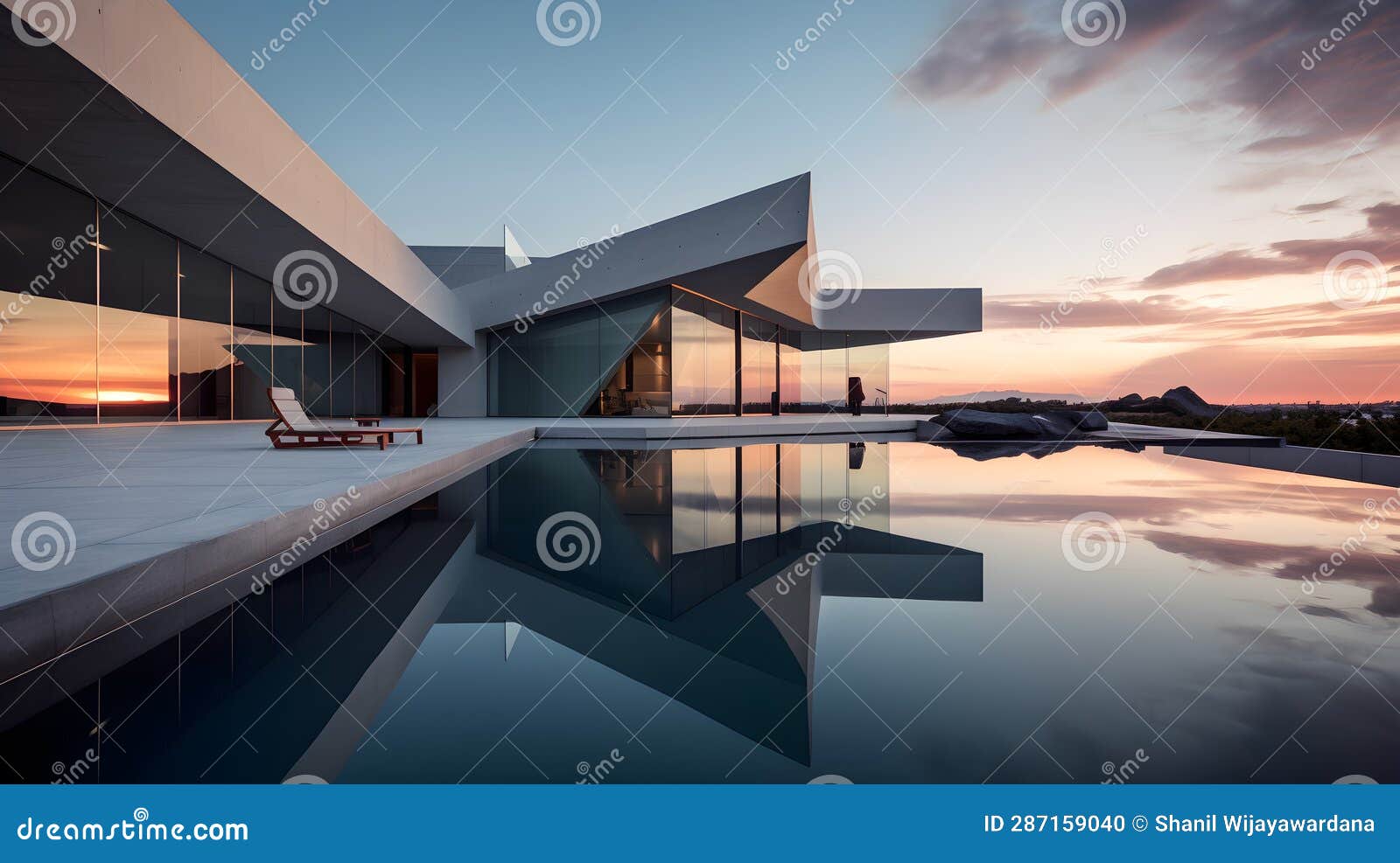 Modern Architectural Marvel - Sharp Angles and Reflection Pools ...