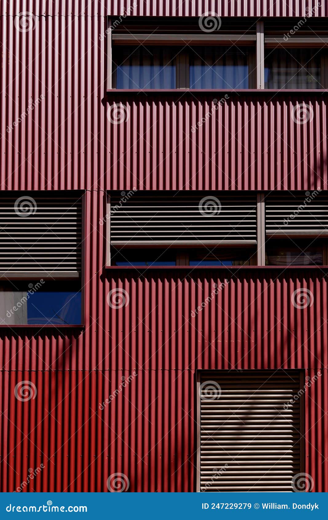 Modern Architectural Metal Container Facade with Windows Stock Image ...