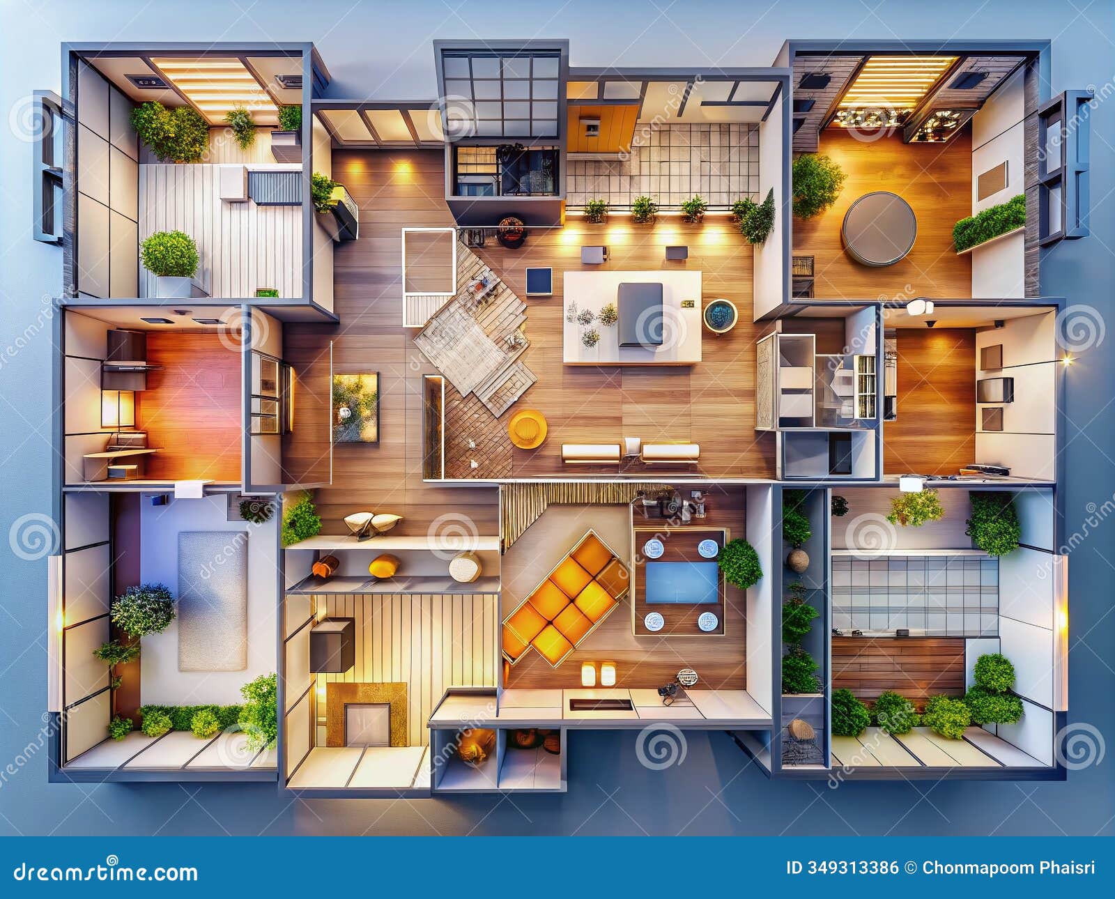 Modern Architectural Plan Detailed Floor Layout Innovative Space Design ...