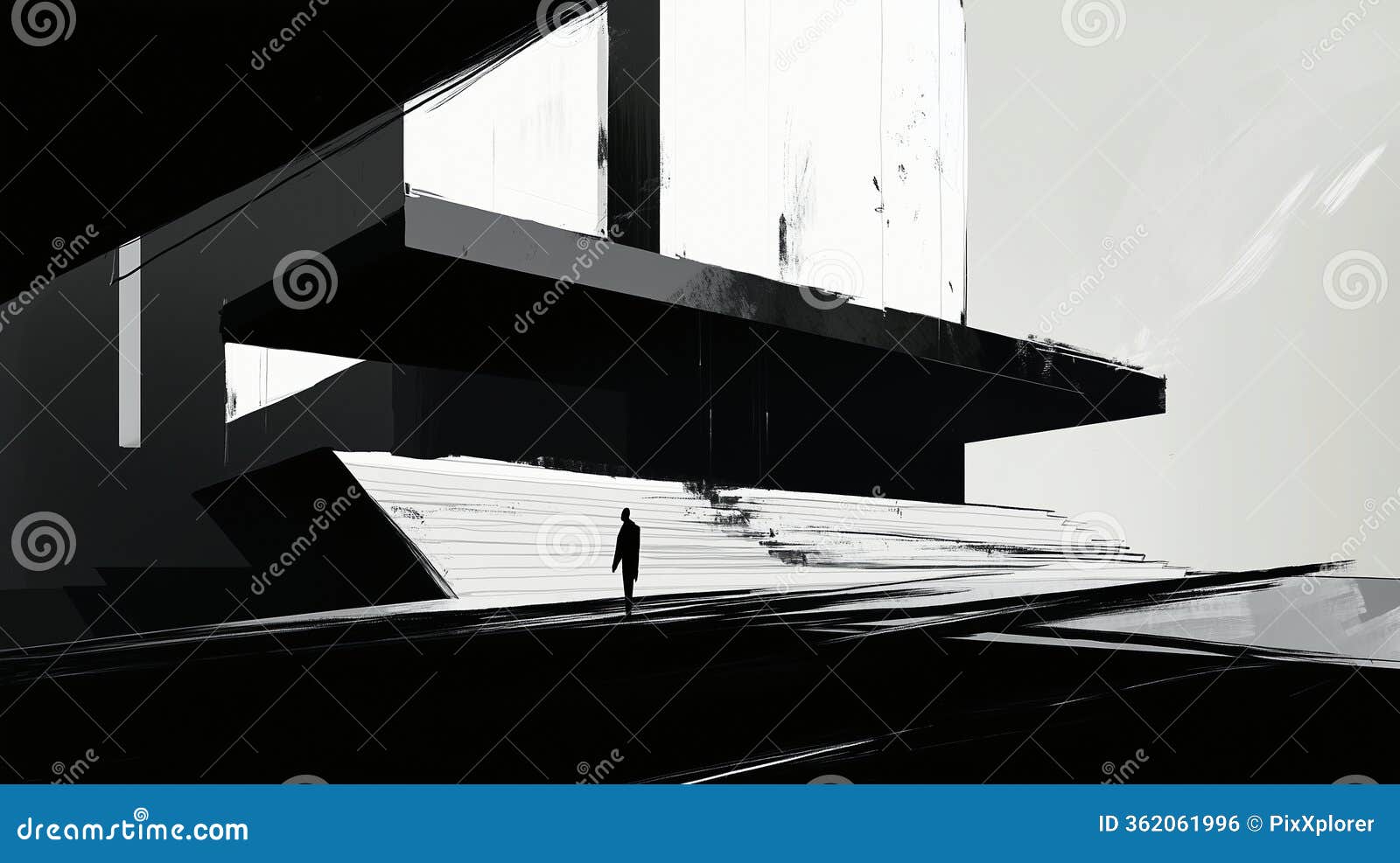 Architectural Scene With A Focus On Horizontals And Verticals ...