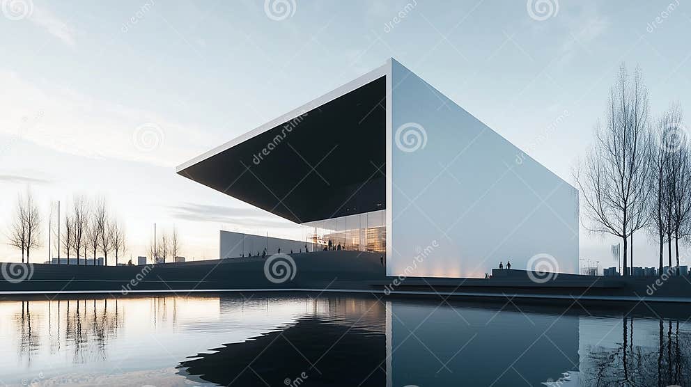 Modern Architectural Structure with a Minimalist Design Featuring a ...