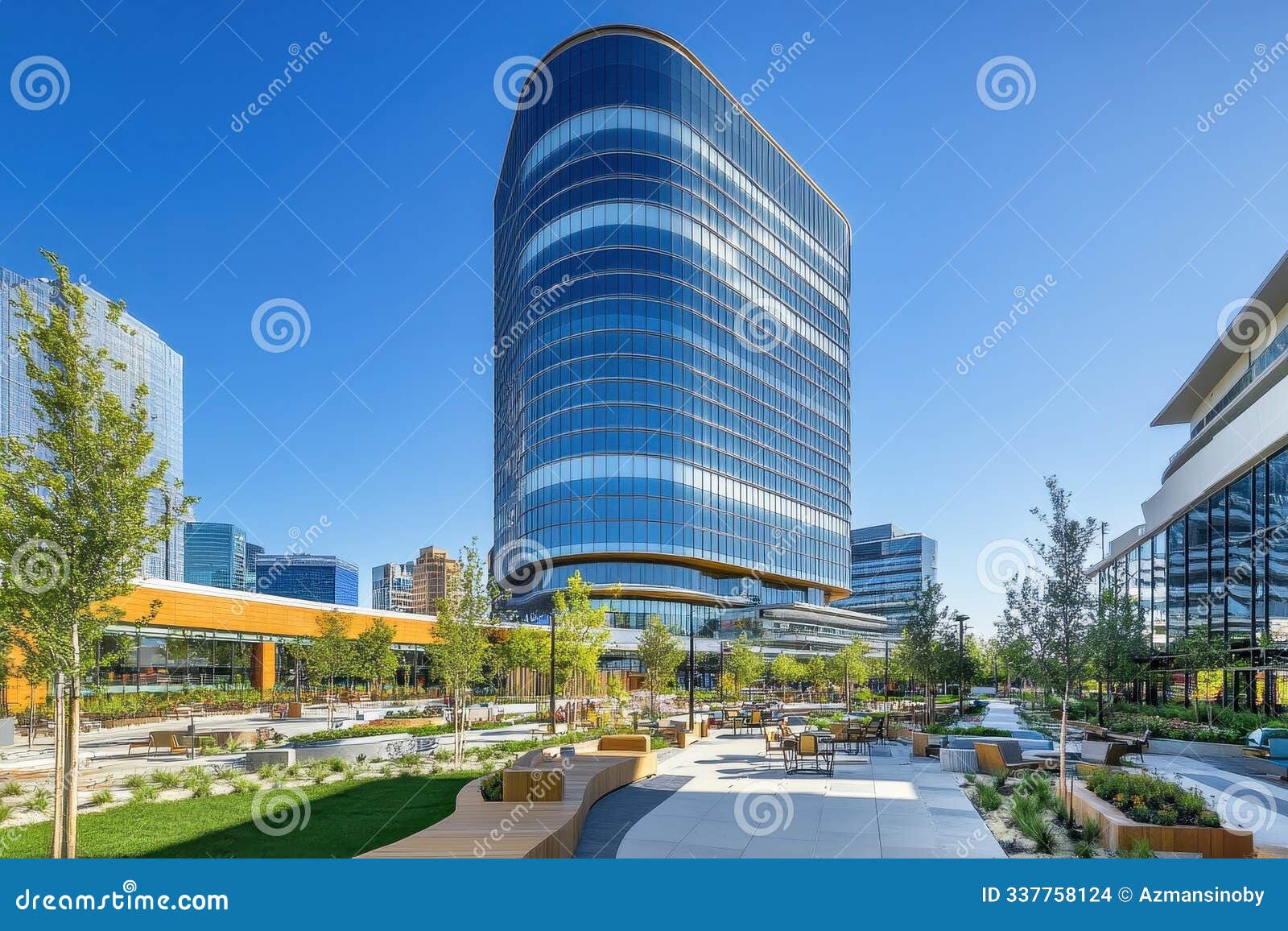 Modern Architectural Structure Surrounded by Landscaped Greenery and ...