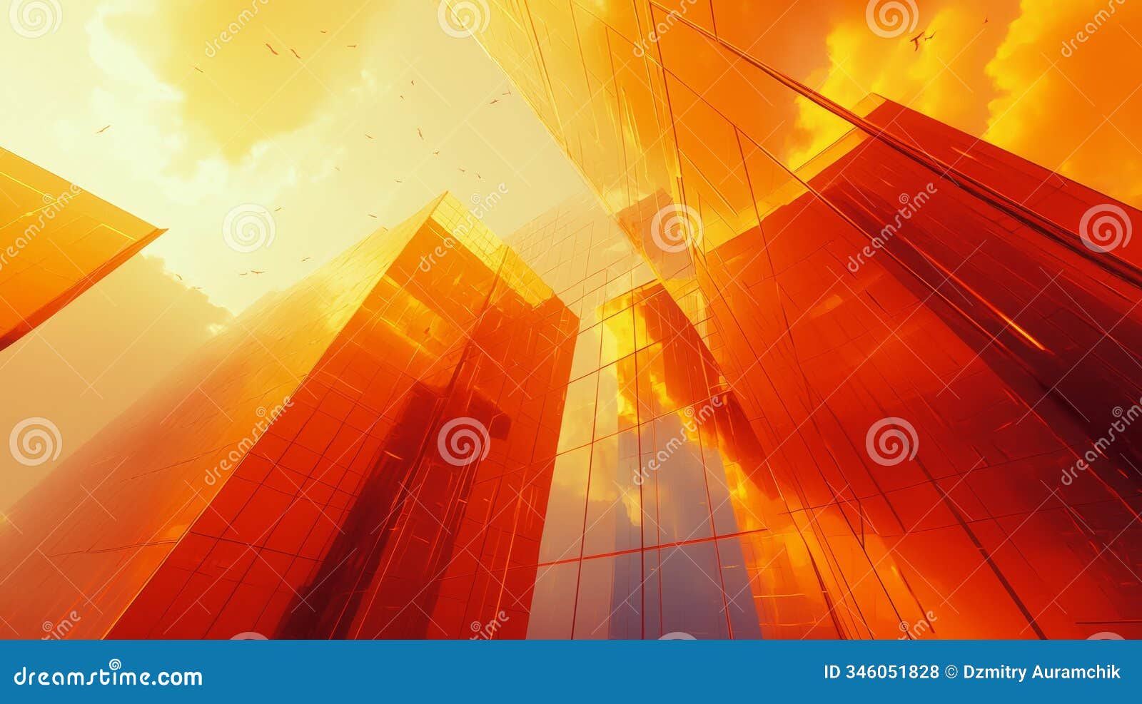 Modern Architecture with an Abstract Backdrop. Exterior of a High-rise ...