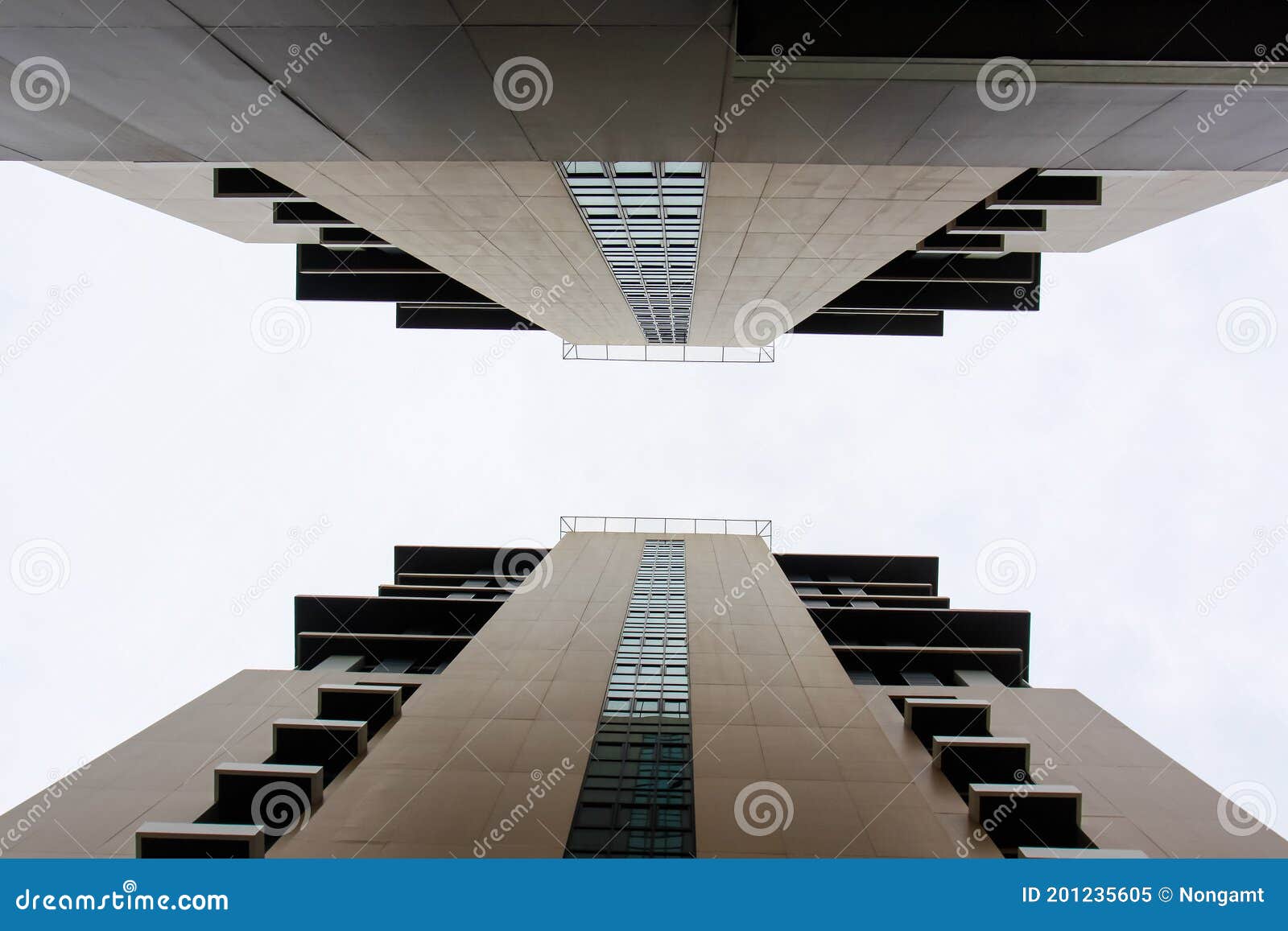 Modern Architecture Apartment Building into Sky View Stock Image ...