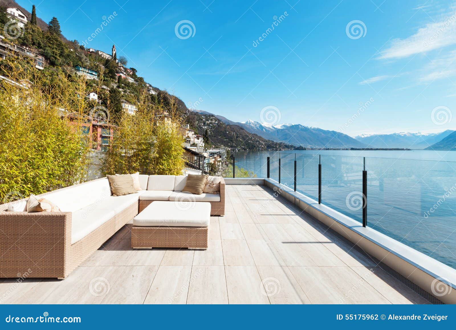 Modern Architecture, Beautiful Terrace Stock Photo - Image of apartment ...