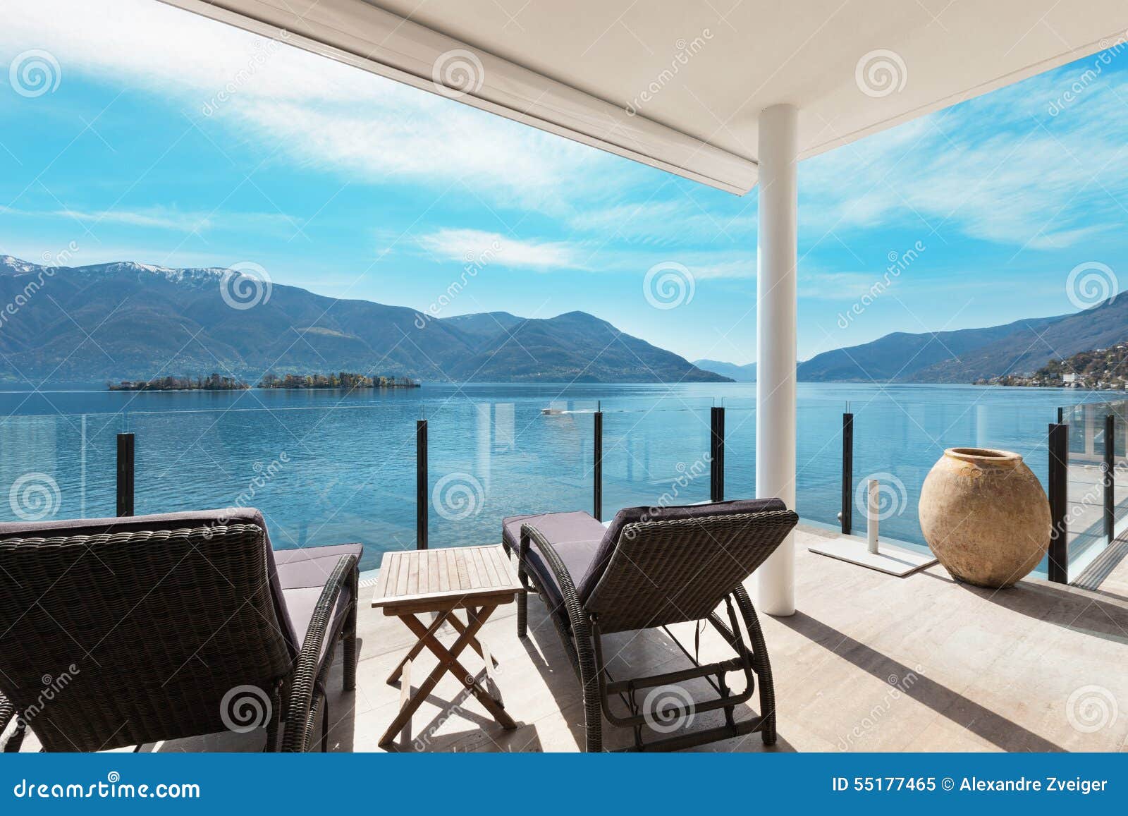 Modern Architecture, Beautiful Terrace Stock Image - Image of house ...