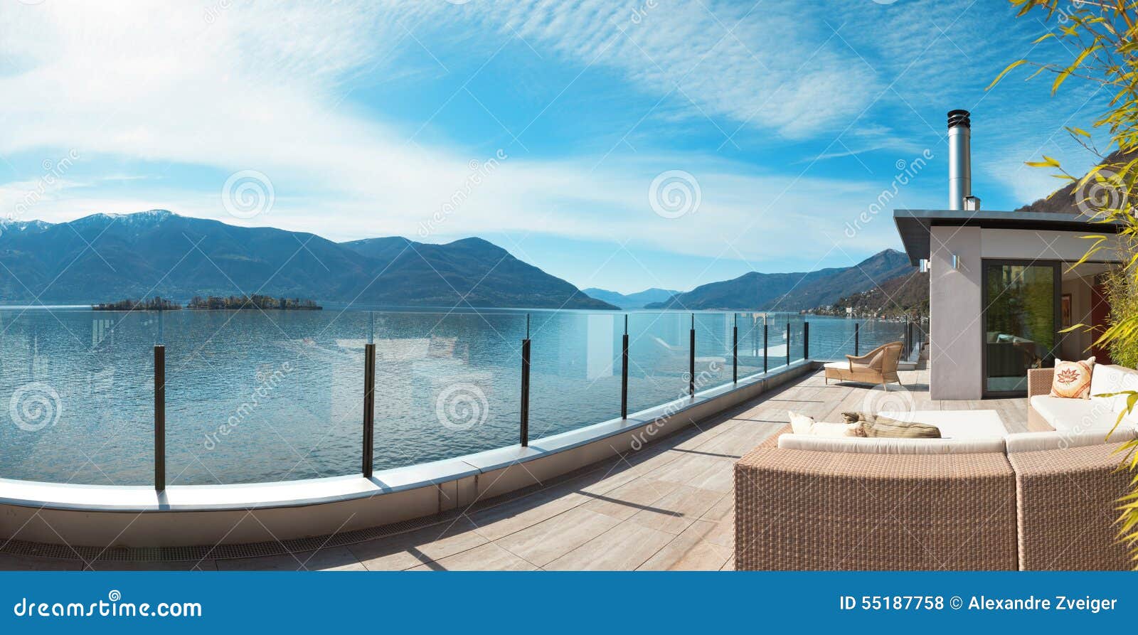 Modern Architecture, Beautiful Terrace Stock Photo - Image of divan ...