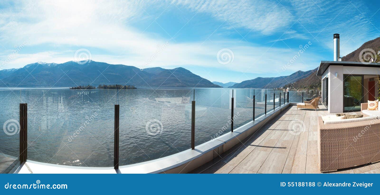 Modern Architecture, Beautiful Terrace Stock Photo - Image of blue ...