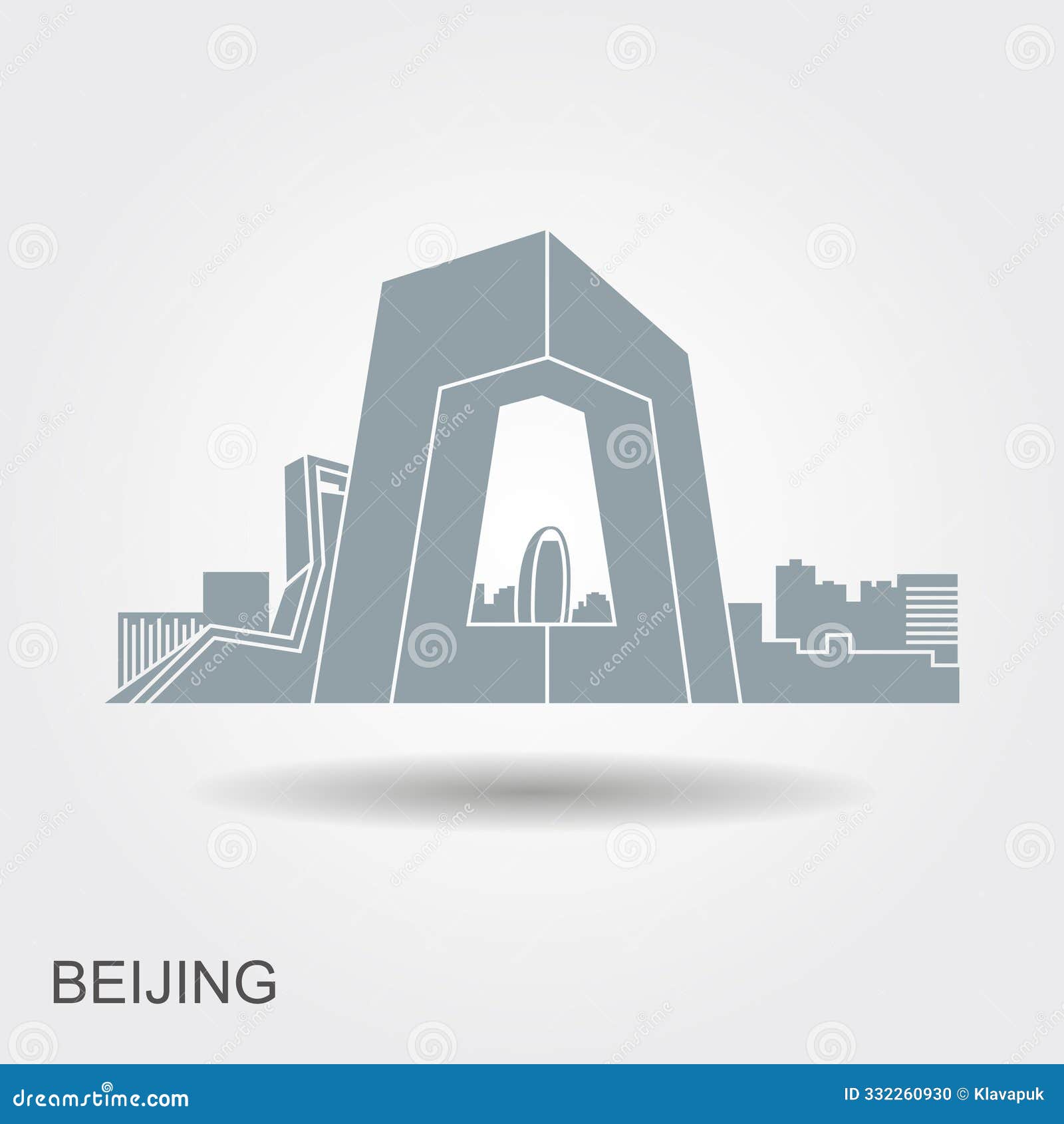 Modern Architecture of Beijing, Beijing Skyline Silhouette. China Stock ...