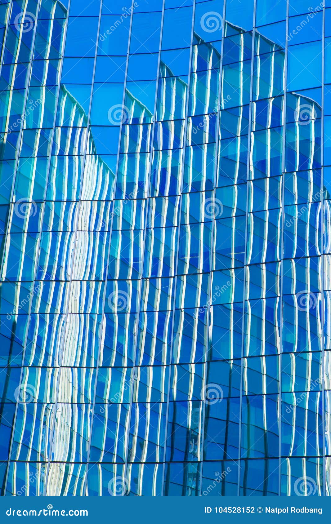 Modern Architecture in Blue Tone,Windows on Skyscrapers,reflection on ...