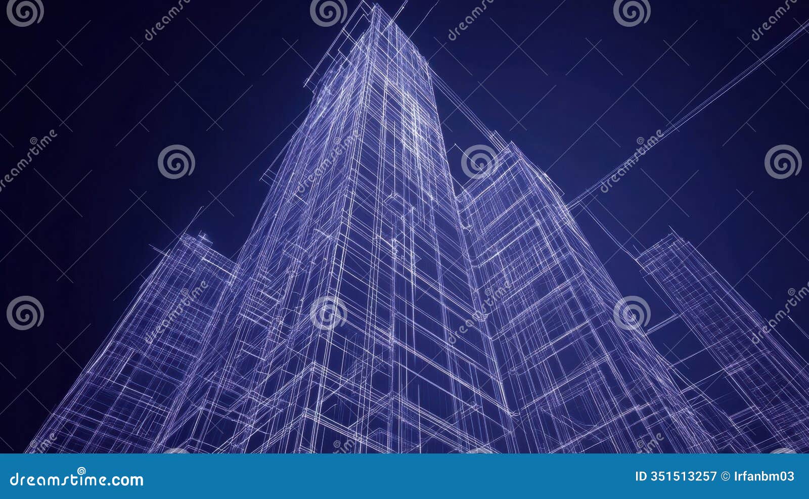 Modern Architecture Blueprint Shows Complex Design with Innovative ...