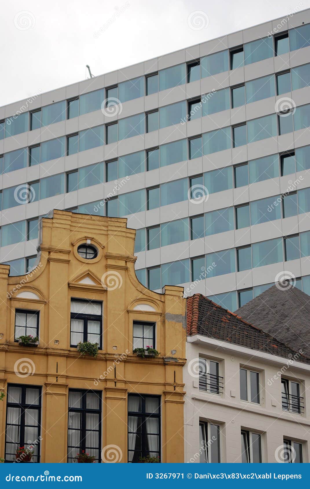 Modern Architecture (Brussels) Stock Image - Image of windows ...