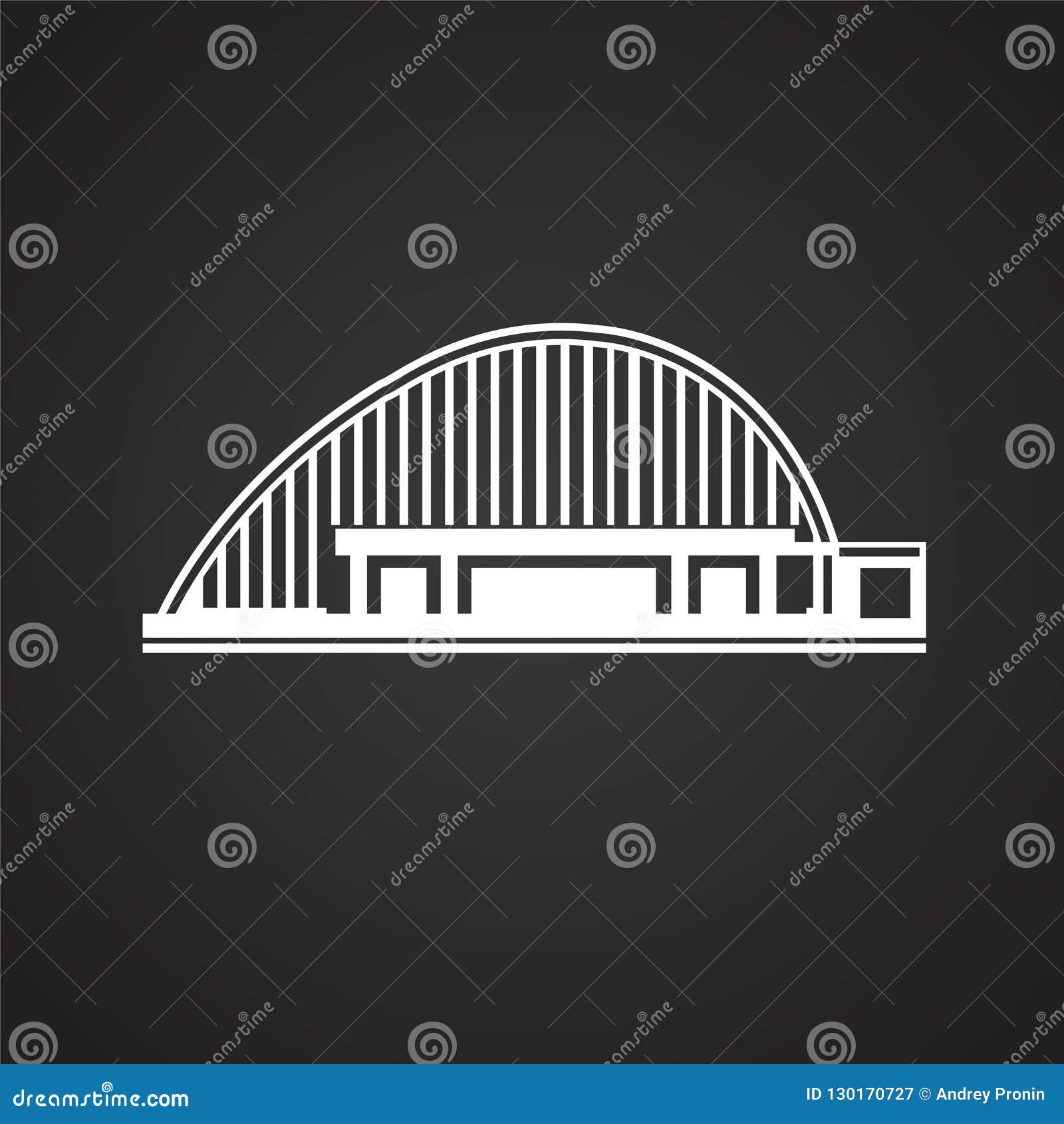 Modern Architecture Building on Black Background Stock Vector ...