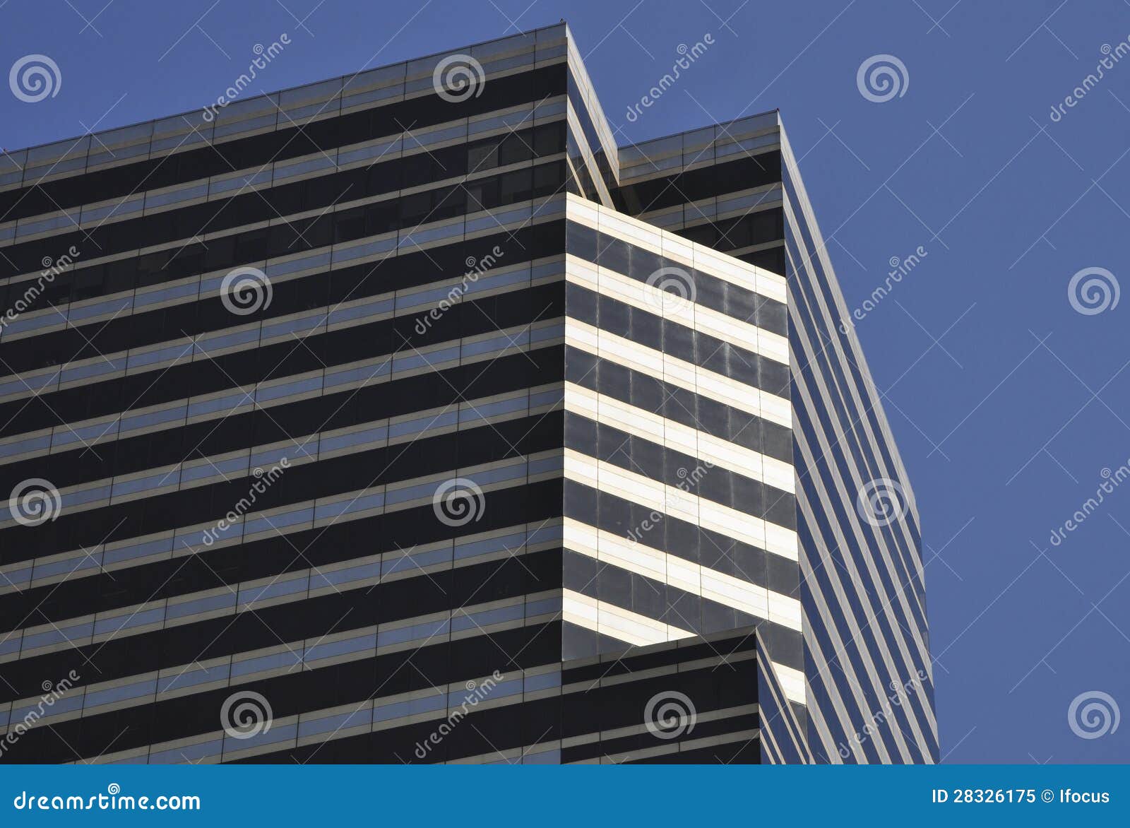 Modern Building Soaring into Blue Sky Stock Image - Image of panel ...