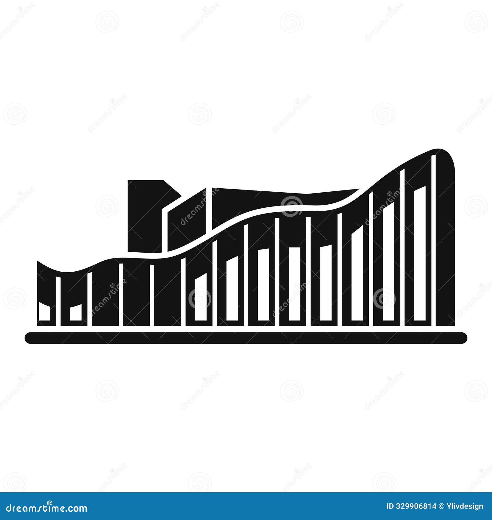 Modern Architecture Building Facade with Wavy Roofline Icon Stock ...