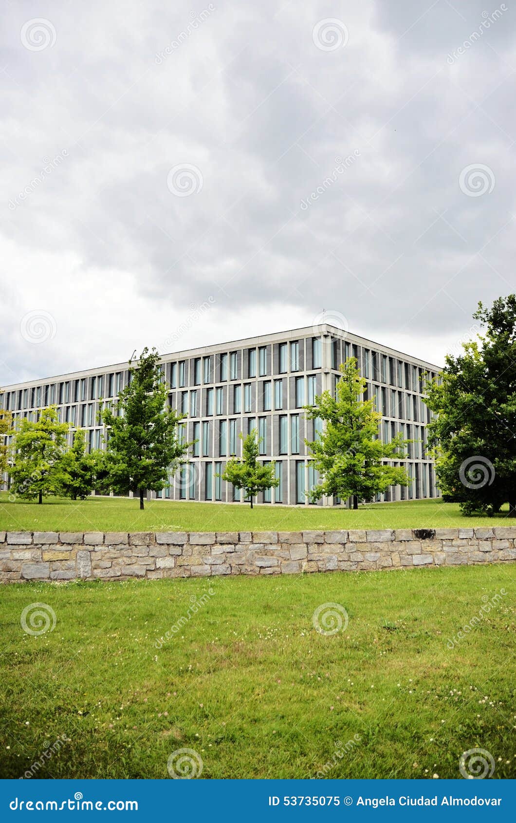 Modern Architecture Building Full of Windows during a Storm Stock Image ...