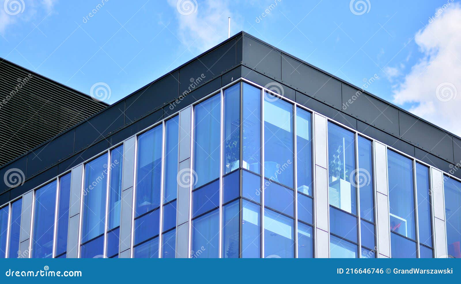 The Glazed Facade of an Office Building with Reflected Sky. Stock Photo ...