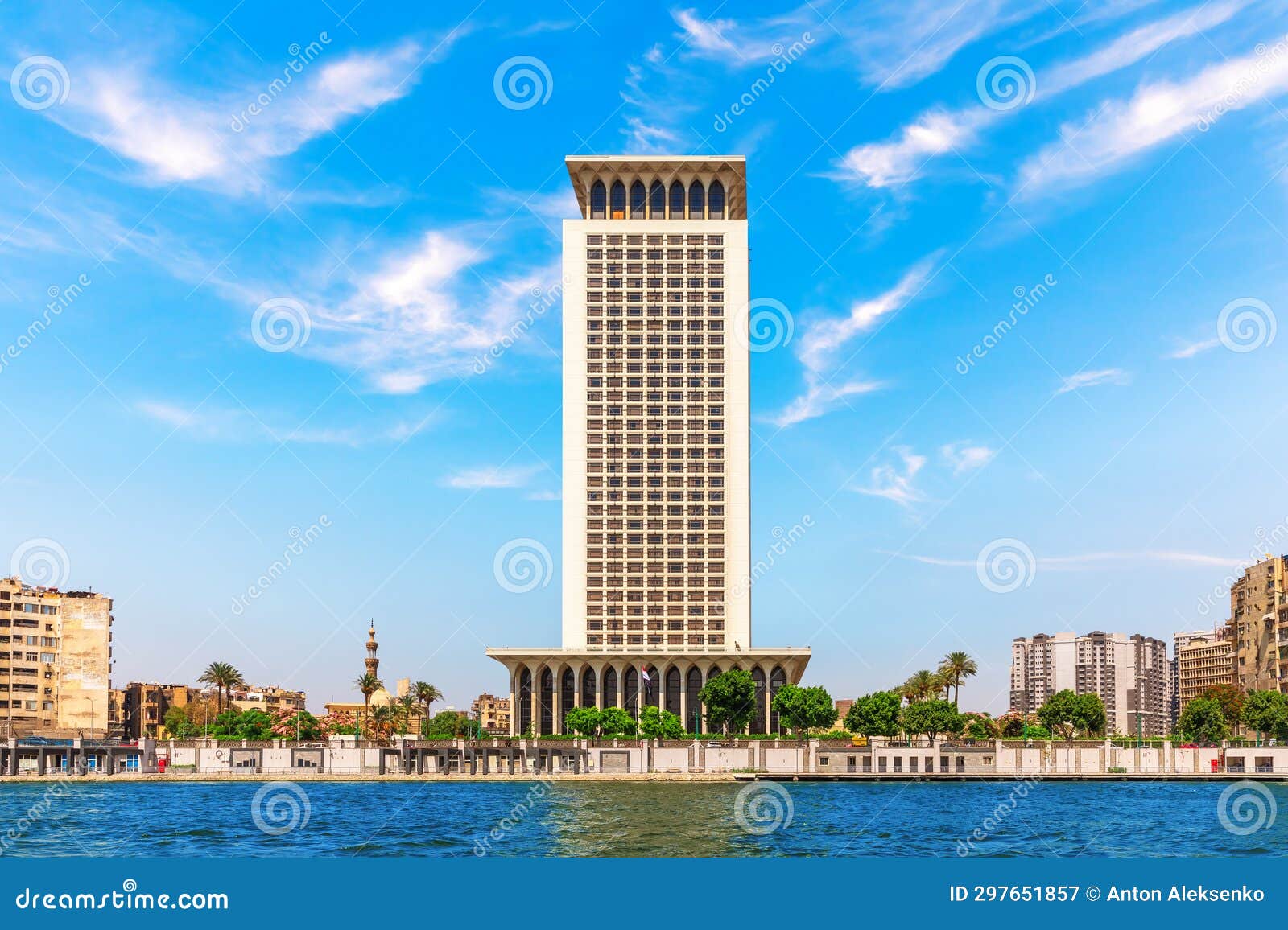 Modern Architecture of Cairo, Buildings on the Nile, Egypt Stock Image ...