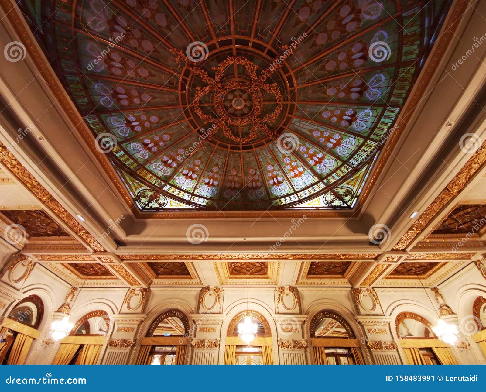 Modern Ceiling - Glass Roof Dome Stock Image - Image of inside ...