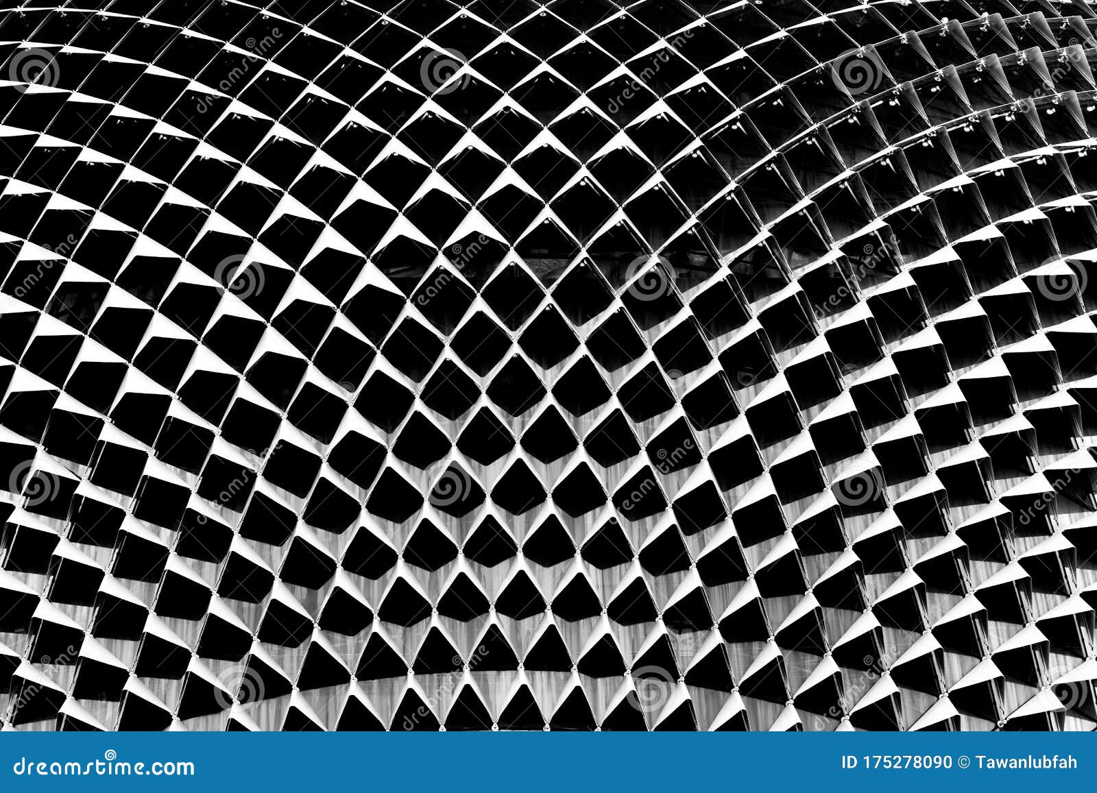 Modern Architecture is Composed of Steel Structure. Black and White ...