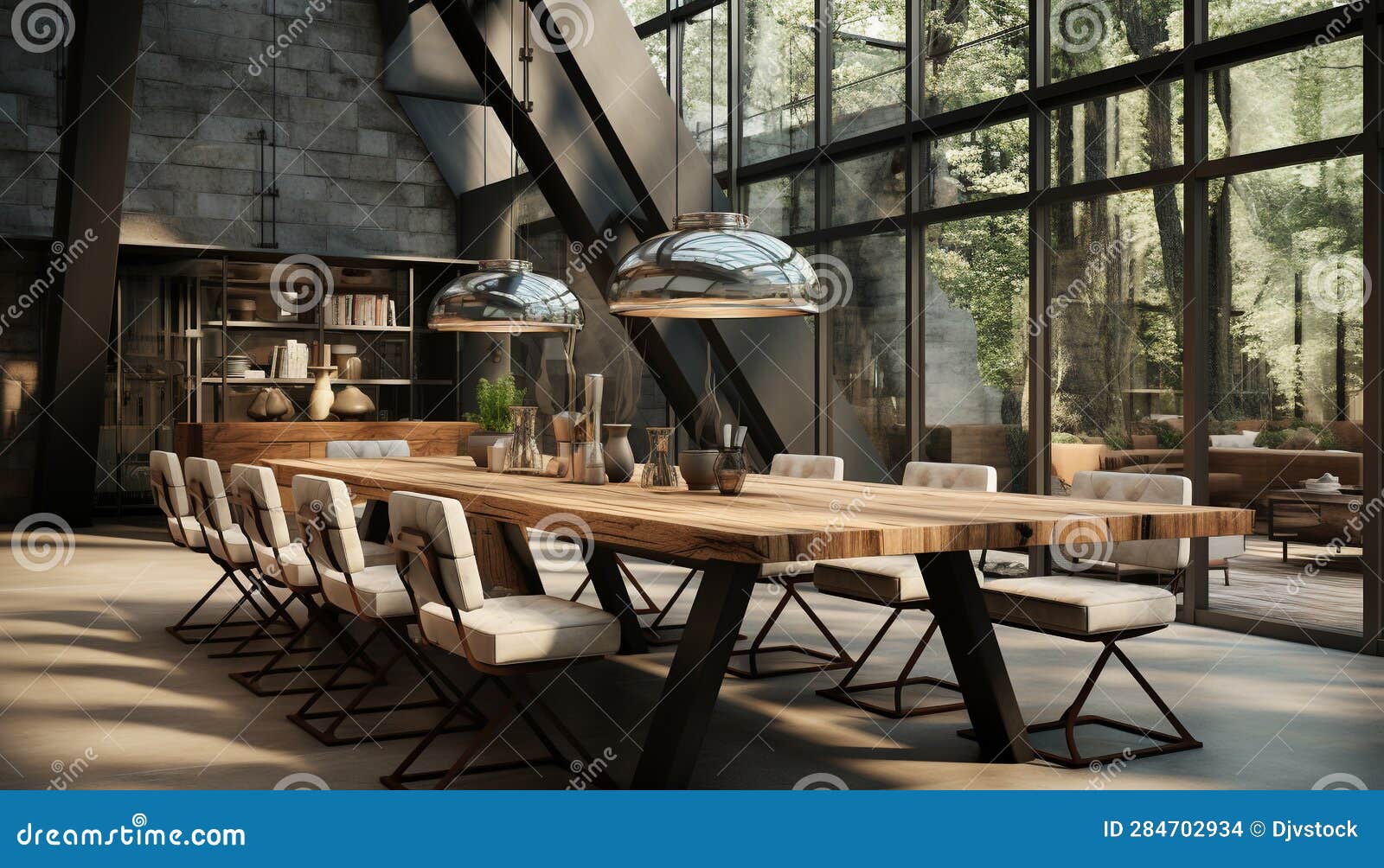 Modern Architecture, Elegant Interior, Comfortable Dining, Empty ...