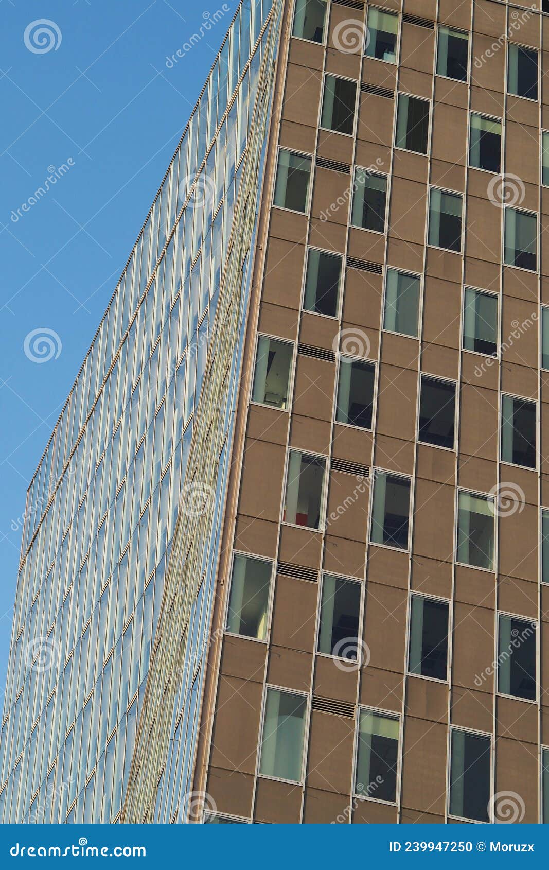 Modern Architecture. Bent Tower Office Building. Stock Photo - Image of ...