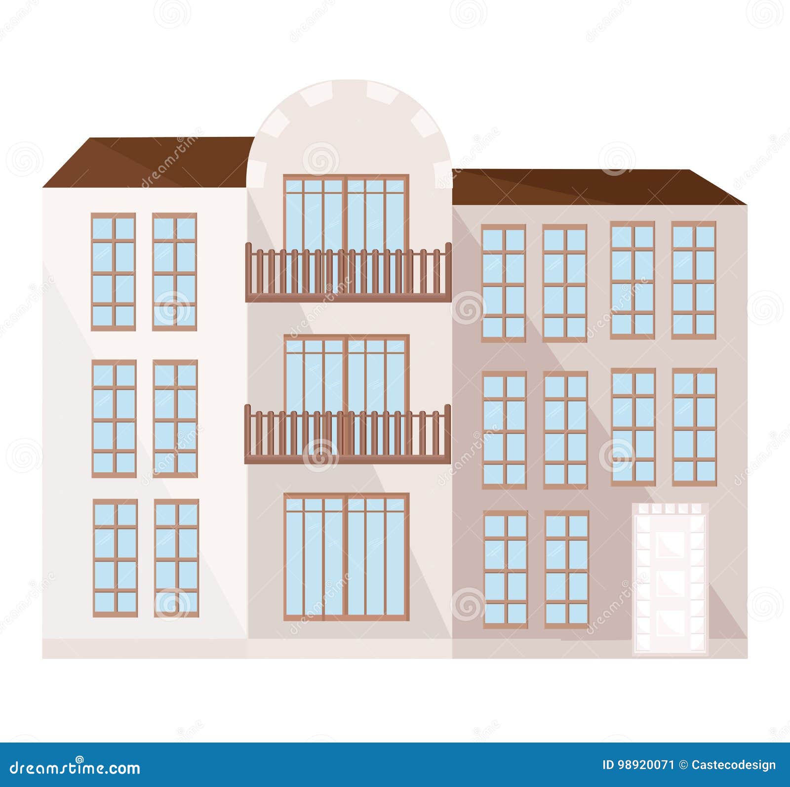 Modern Architecture Facade Building Vector Illustration Stock Vector ...
