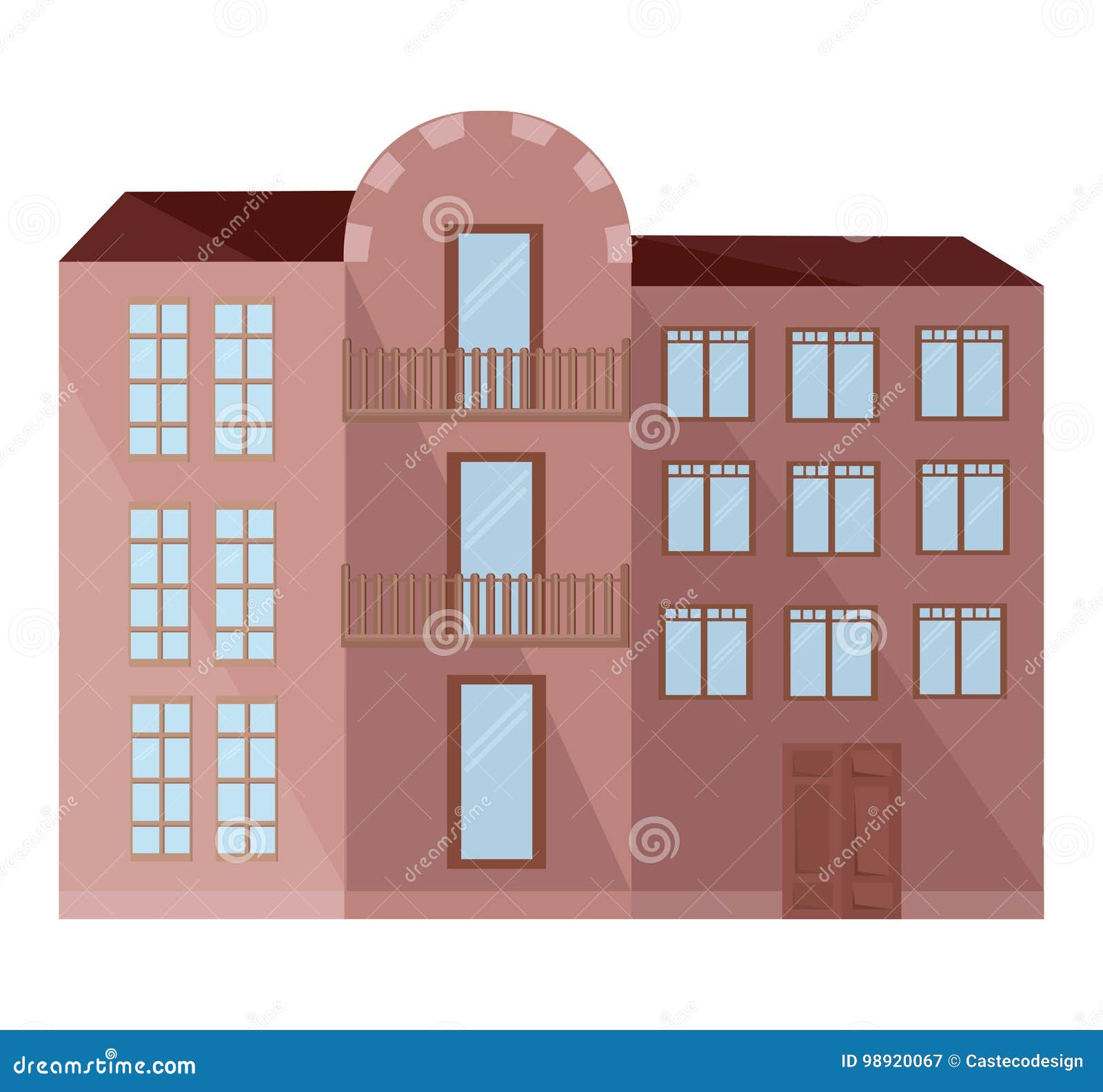 Modern Architecture Facade Building Vector Illustrations Stock Vector ...