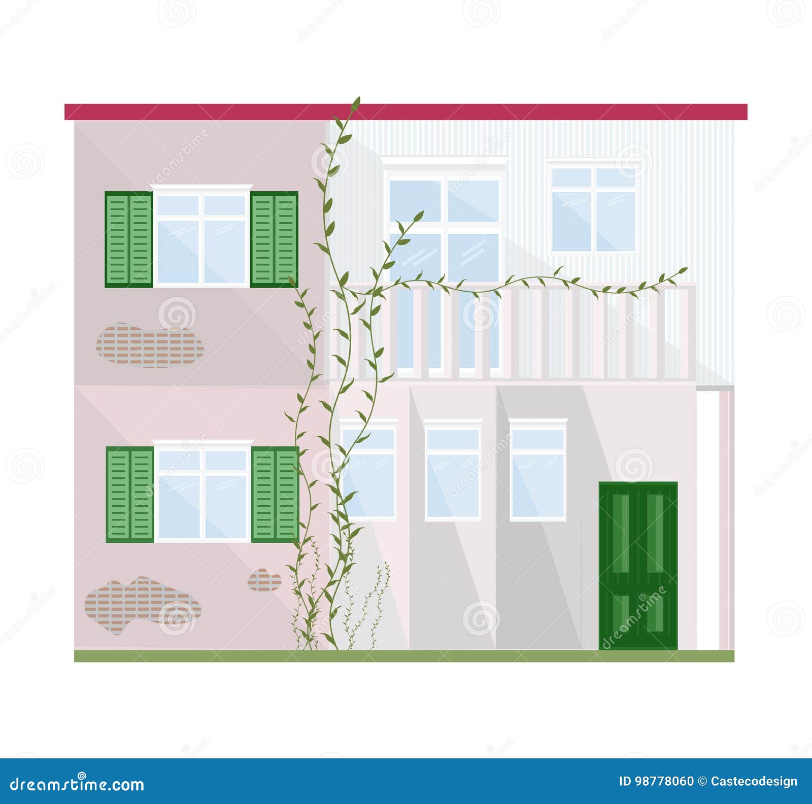 Modern Architecture Facade Building Vector Illustrations Stock Vector ...