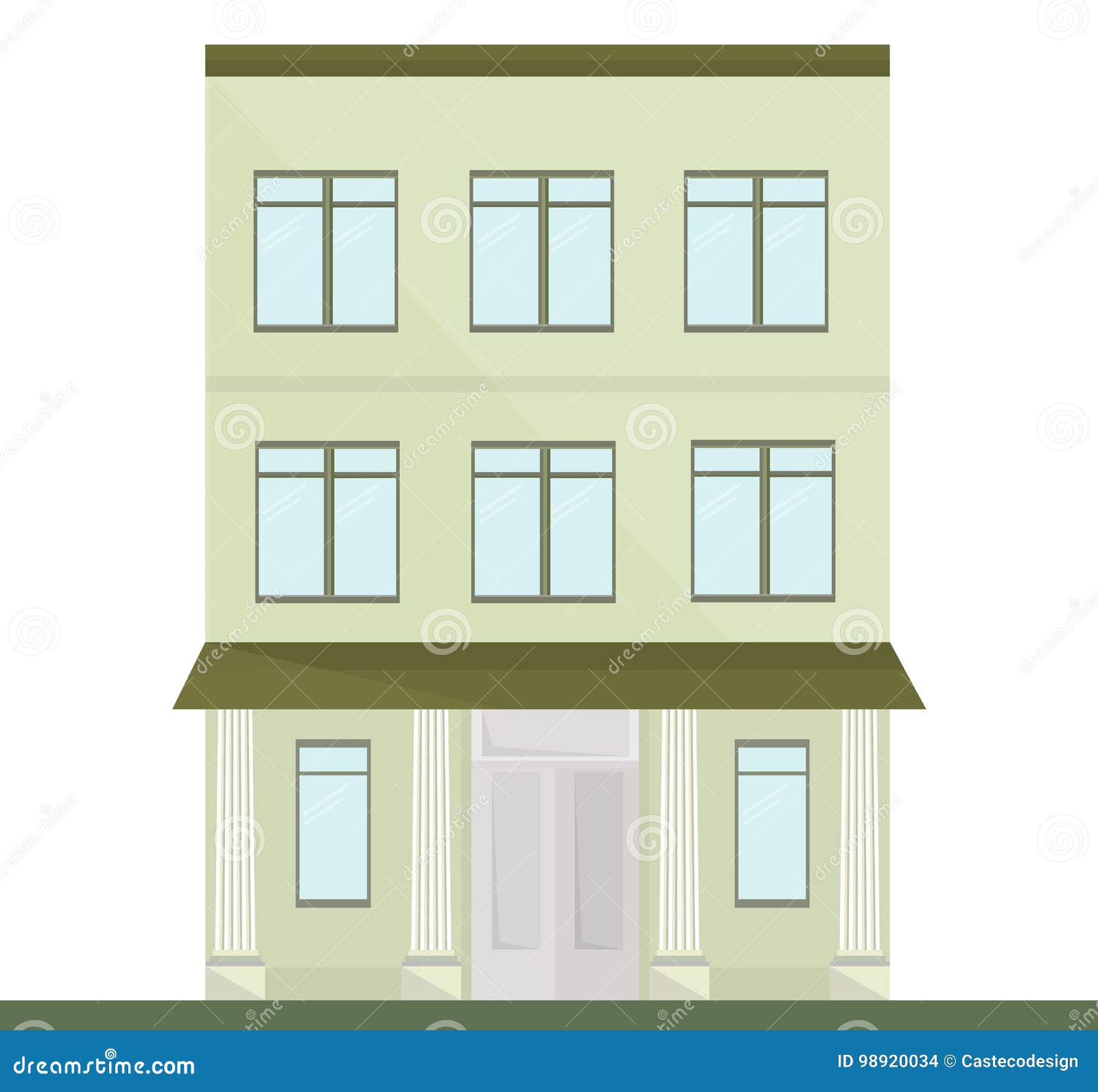 Modern Architecture Facade Building Vector Illustrations Stock Vector ...