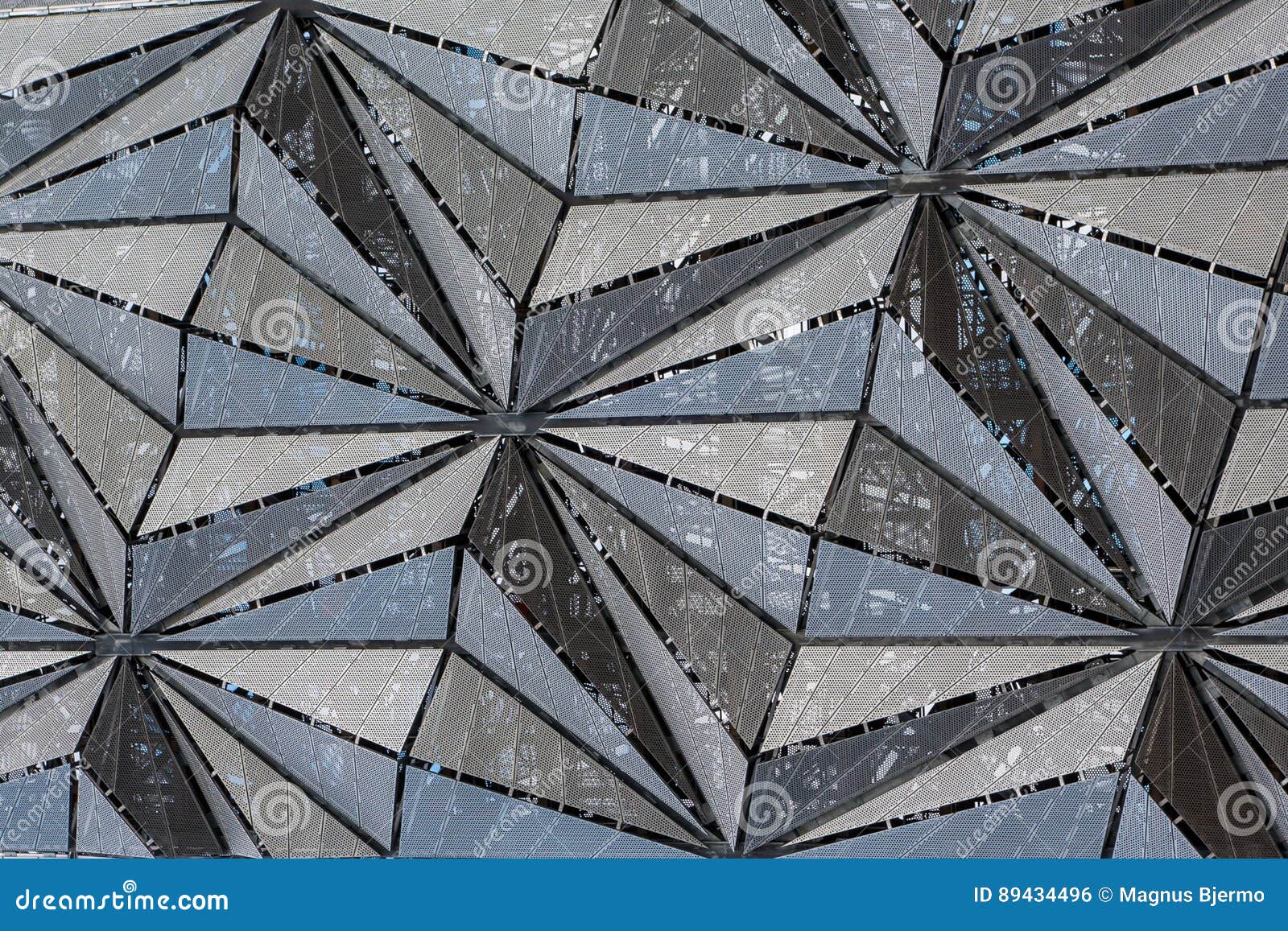 Modern Architecture Facade of Grid Panels in Triangular Pattern Stock ...