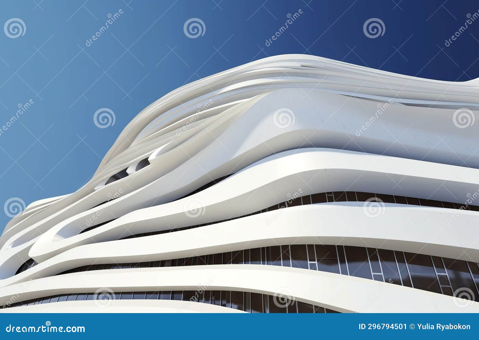Modern Architecture Facade Wave Style. Generate Ai Stock Image - Image ...