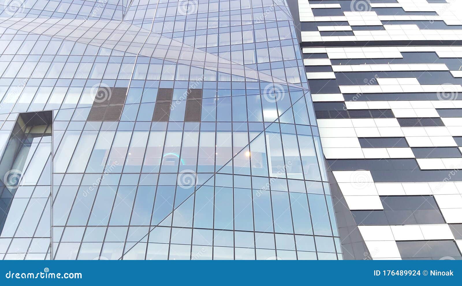 Modern Architecture Glass and Metalic Aluminium Cladding Stock Photo ...