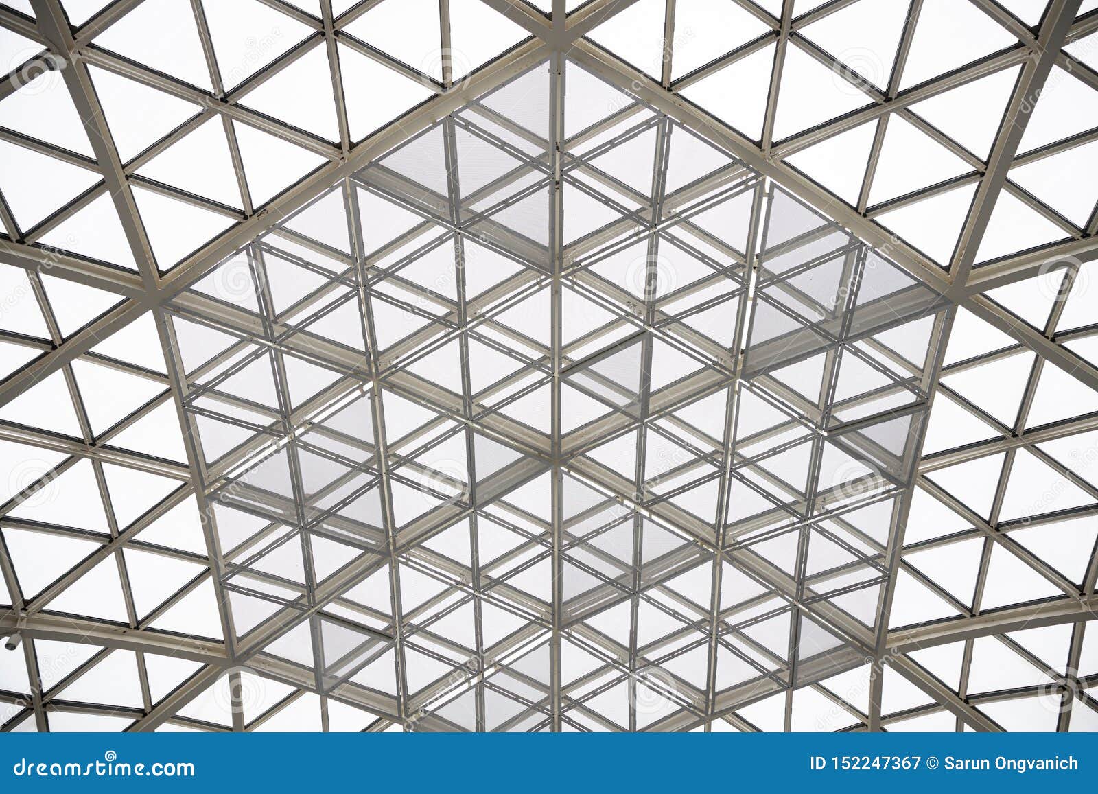 Modern Architecture Glass Triangle Window or Roof Building Dome Stock ...