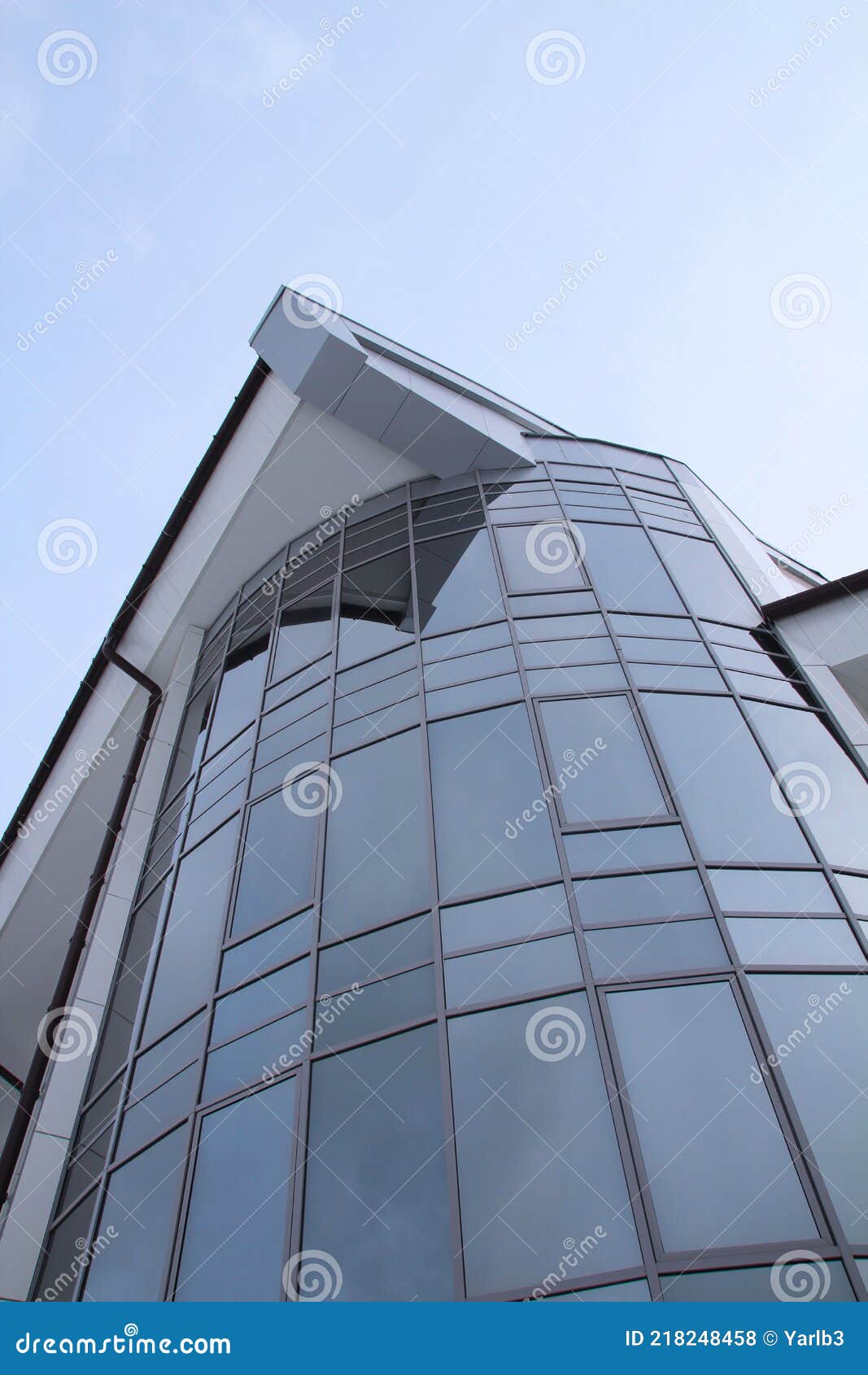 Modern Architecture, Glass Wall in Modern Office Building, Vertical ...