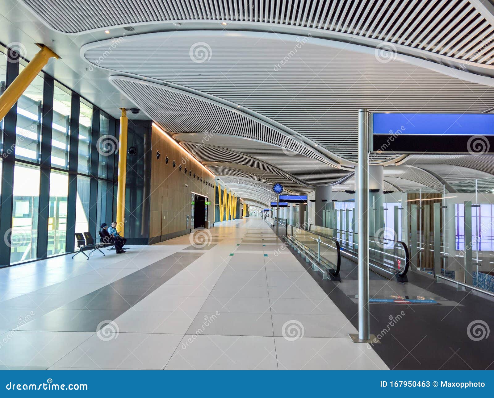 Modern Architecture Hall and Ceiling at the Airport Stock Image - Image ...