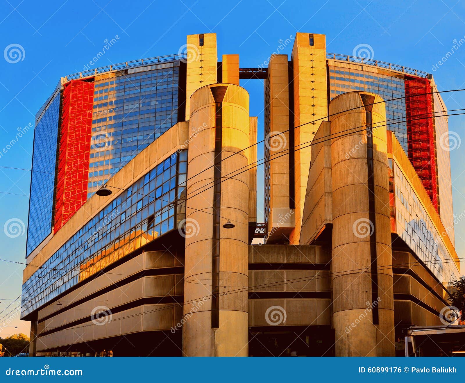 Modern Architecture, High-tech with a Glass Facade Stock Photo - Image ...