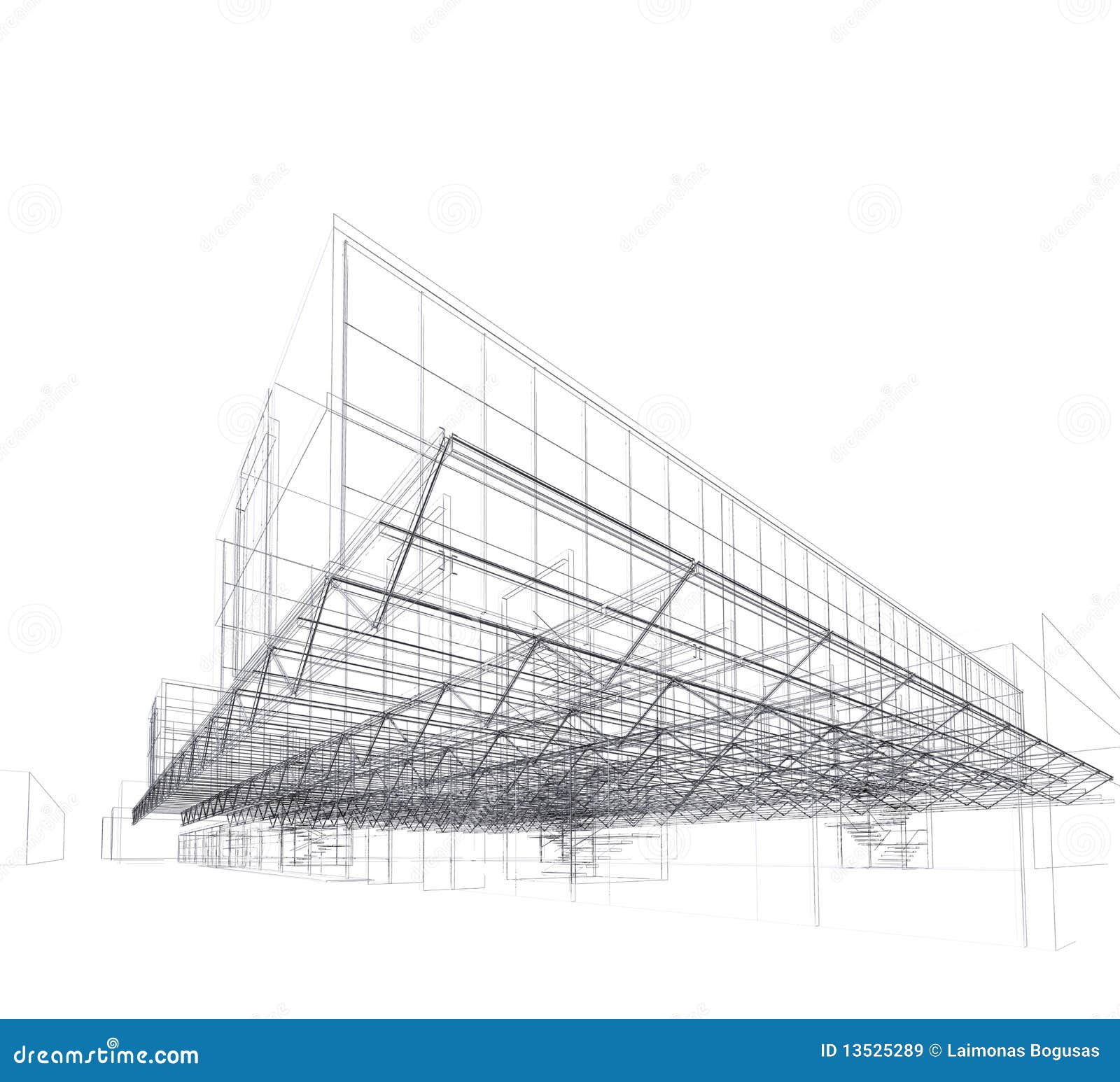 Modern Architecture Wireframe. Concept Of Urban Wireframe. Wireframe ...