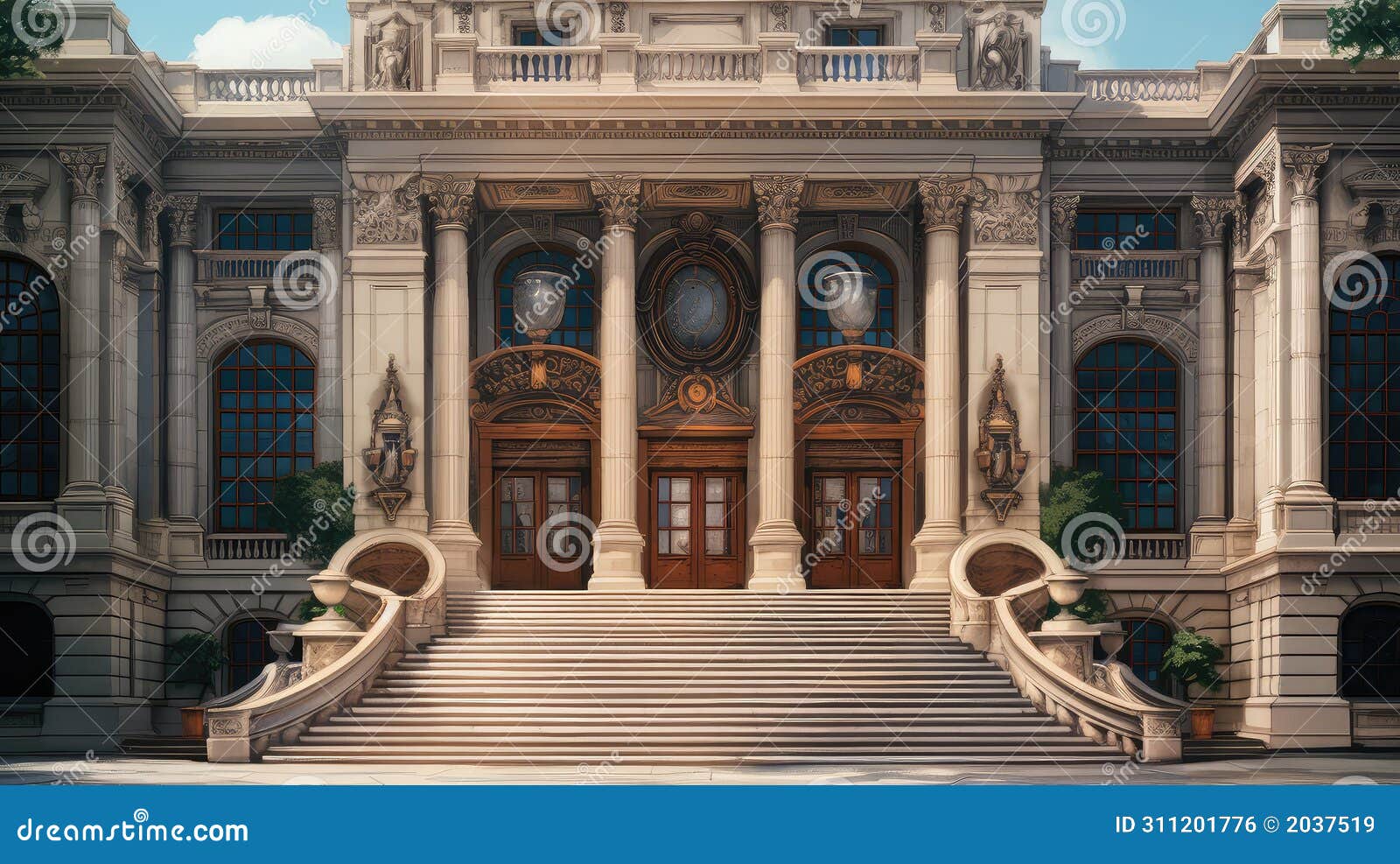 Modern Architecture Library Building Stock Illustration - Illustration ...