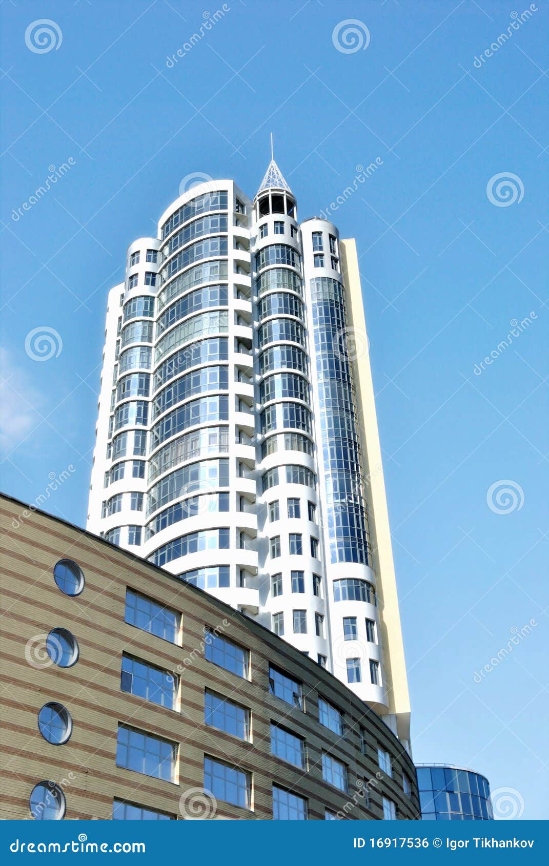The Modern Architecture. the Lofty White Building Stock Photo - Image ...