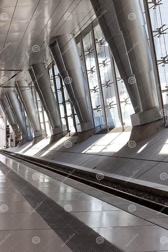 Modern Architecture with Metal Columns Stock Image - Image of interior ...