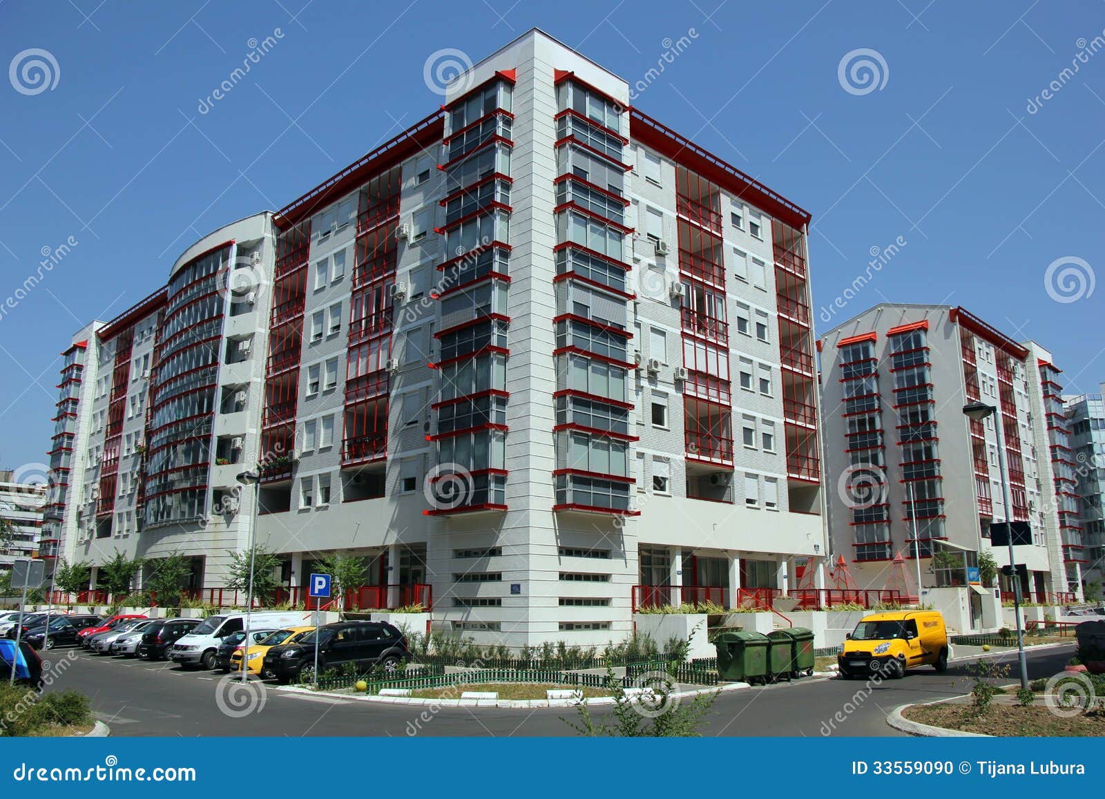 Modern Architecture in New Belgrade Stock Photo - Image of grass, gray ...