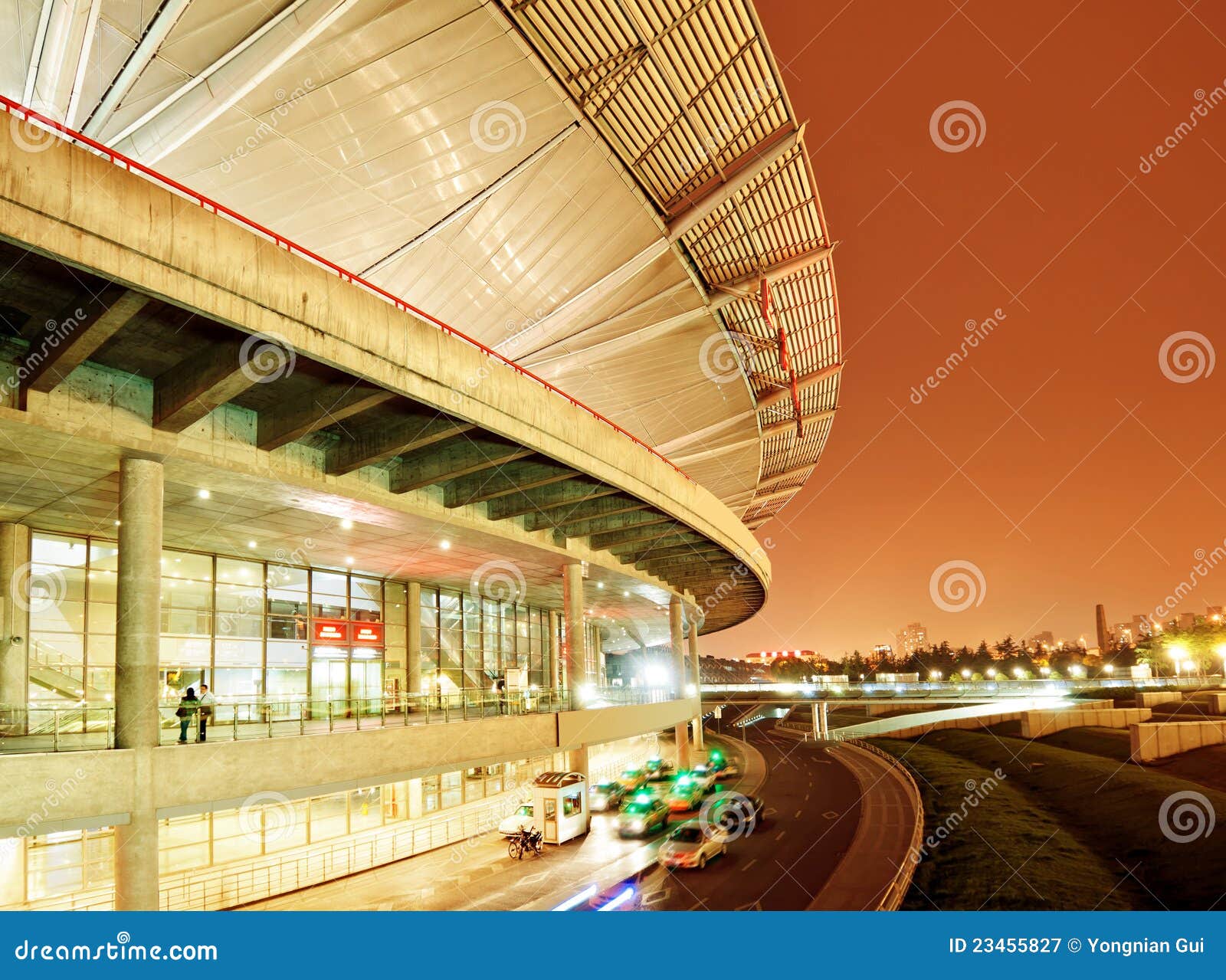 Modern Architecture at Night Stock Image - Image of night, movement ...